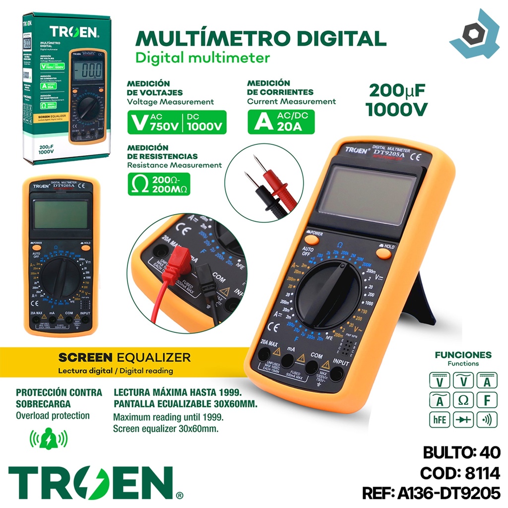 PROBADOR DE VOLTAJE DIGITAL TROEN | Litani Import Export
